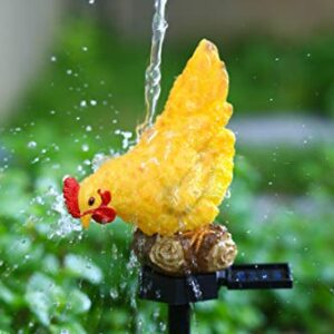 CHUANGFENG Solar Chicken Lights Chicken Statue Decorative Outdoor ...
