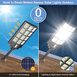 VOOJOY 1600W Solar Street Lights Outdoor 120000 Lumens Dusk to Dawn Motion Sensor Solar Light ...