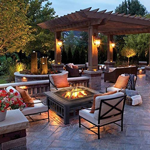 LEAYAN Garden Fire Pit Portable Grill Barbecue Rack Propane Fire Pit ...