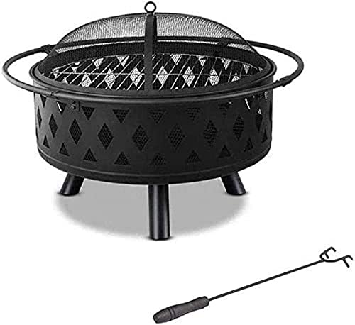 LEAYAN Garden Fire Pit Portable Grill Barbecue Rack Pits Fire Bowl with ...
