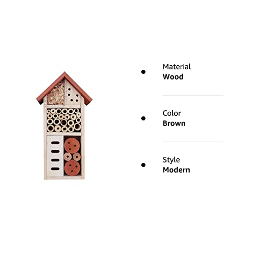Lulu Home Wooden Insect House, Hanging Insect Hotel for Bee, Butterfly ...