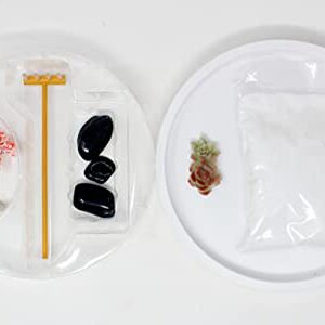 Nature's Mark Mini Zen Garden Kit for Desk with Rake, White Sand, Lotus ...