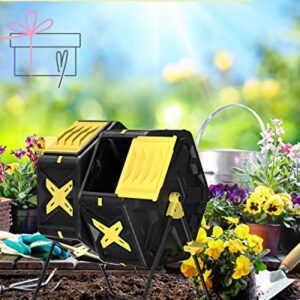 2 X 18.5 Gal Dual Chamber Compost Tumbling Bin from BPA Free Material ...