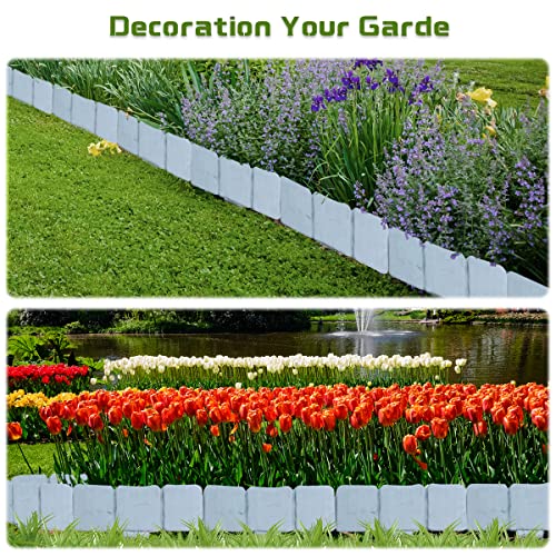 Garden Landscape Edging Border No Dig, 16.4 ft DIY Garden Fence Stone ...