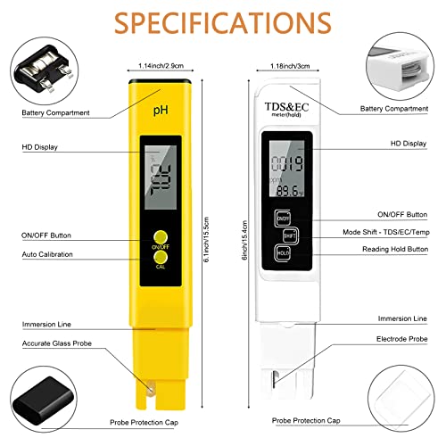 PH Meter, TDS PPM Meter, 3 in 1 Soil PH Tester [Upgraded Version ...