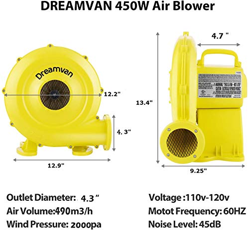 Air Blower for Inflatables- Inflatable Blower- 750 Watt, 1HP Bounce ...