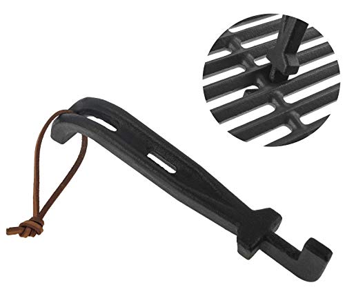 EasiBBQ Cast Iron Grill Grate Lifter, Barbecue Universal Grid Lifter ...