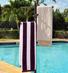 Pool & Spa Towel Rack Bronze Premium Extra Tall Towel Tree Outdoor PVC ...