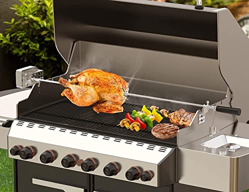 VBENLEM Electric 46'' BBQ Rotisserie Grill Kit 90 To 125LB Pig Spit Rotisserie Grill,45W Motor Universal Stainless Steel Rotisserie Grill Kit,BBQ Grill Kit Heavy Duty For Pig Rotisserie Hog Lamb