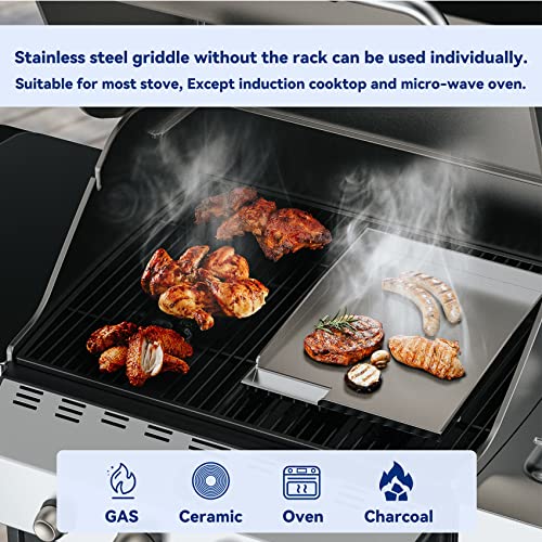 Skyflame Universal Stainless Steel Griddle, Flat Top Gas Grill Griddle ...
