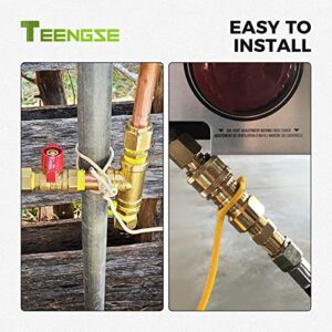 TEENGSE 3/8inch Natural Gas Quick Connect Fittings, Propane Gas Grill ...