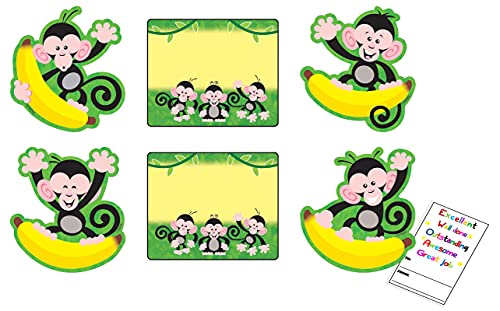 Monkey Cutouts and Monkey Name Tags for Classroom - Monkeys and Banana ...