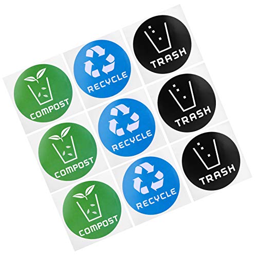 Aqur2020 60Pcs/Set Round Sign Sticker, Trash Sticker Trash Decal ...
