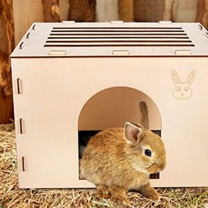 Woiworco Wooden Rabbit Hideout, Rabbit Houses and Hideouts, Wooden ...
