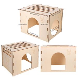 Woiworco Wooden Rabbit Hideout, Rabbit Houses and Hideouts, Wooden ...