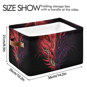 3D Magical Animal Dragon Storage Bins Basket, Collapsible Storage Cube ...