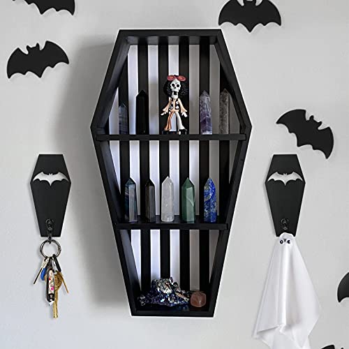 Ella & Emma Wall Mounted Mini Coffin Bat Decor Key Holder, Gothic House ...