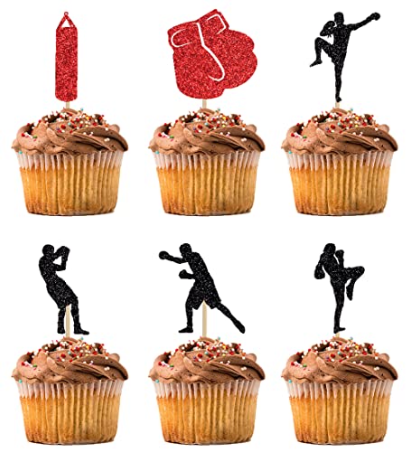 BIABISD 12 Piece boxing Cupcake Toppers boxing Themed Cupcake Toppers ...
