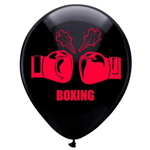 Boxing Latex Balloons, 12inch (16pcs) Red and Black Boxer Sport ...