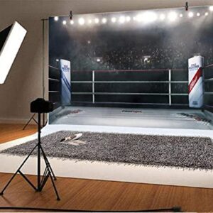 LFEEY 7x5ft Lighting 3D Boxing Arena Photo Backdrop Sports Competition ...