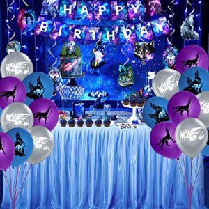 Wolf Party Decorations Galaxy Wolf Birthday Party Supplies Girl Boy ...