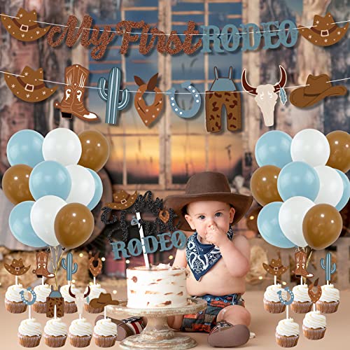 Cowboy Birthday Decorations, My First Rodeo Birthday Party Supplies Boy ...