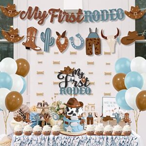 Cowboy Birthday Decorations, My First Rodeo Birthday Party Supplies Boy ...