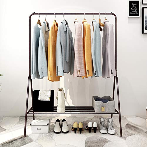 Metal Garment Rack Single Rail Clothing Rack Closet Organzier Heavy ...