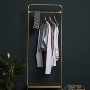 VEGAINDOOR Heavy-Duty Sturdy Clothes Rack with Wood & Metal Shelf ...