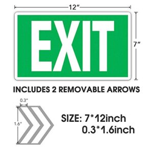 EXIT Signs Glow In The Dark EXIT Decals 3 Pack 12"x7" EXIT ...