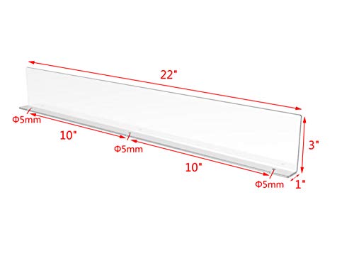 FixtureDisplays® 22 X 3" Clear Floating Shelf Wall Mount Shelf Lip ...