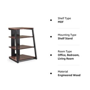 FITUEYES Design 4-Tier AV Media Stand Corner Shelf Stand Wooden Corner ...