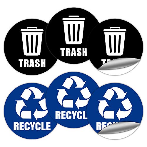 Linkidea 6 Pack Recycle Sticker for Trash Can, 5" Recycle Trash Bin ...