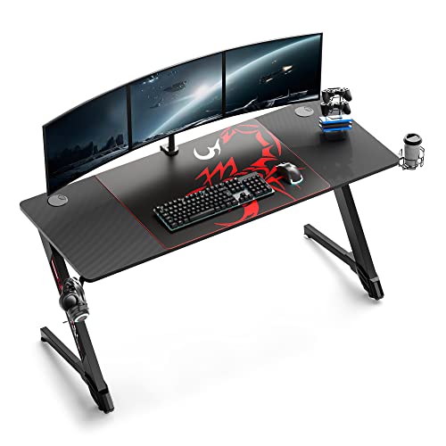 It's_Organized Gaming Desk, 60 Inch Z Shaped Carbon Fiber Surface ...