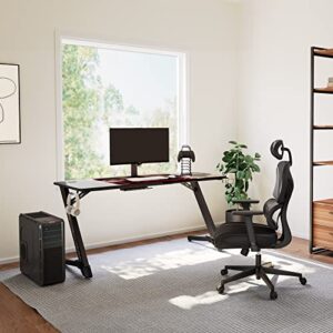 It's_Organized Gaming Desk, 60 Inch Z Shaped Carbon Fiber Surface ...
