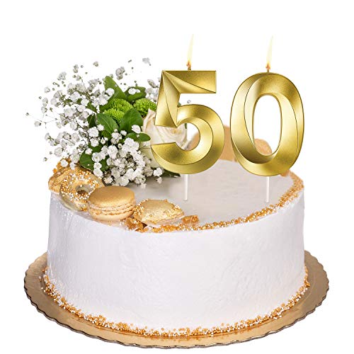 4 Inch 50th Birthday Candles, 3D Diamond Shape Number 50 Candles Cake ...
