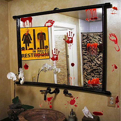 4 Pack Bloody Restroom Sign Sticker Halloween Haunted House and Horror ...