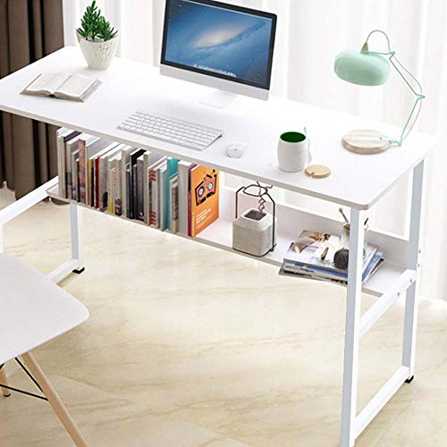 RICA-J Home Office Computer Desk with Bookshelf,43in Wood Computer Desk ...