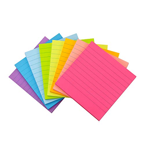 Early Buy Lined Sticky Notes with Lines 4x4 Self-Stick Notes 8 Bright ...