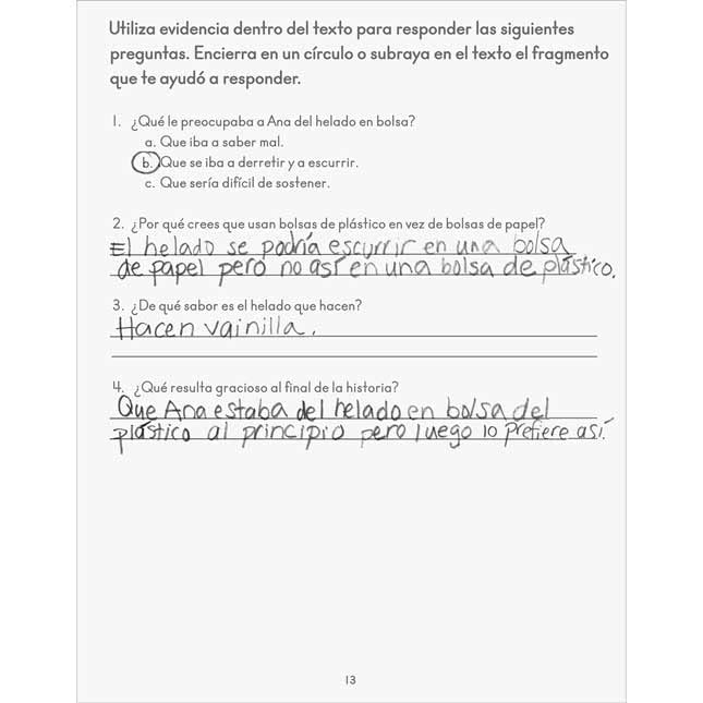 Really Good Stuff Activities for Spanish Reading Comprehension Journals