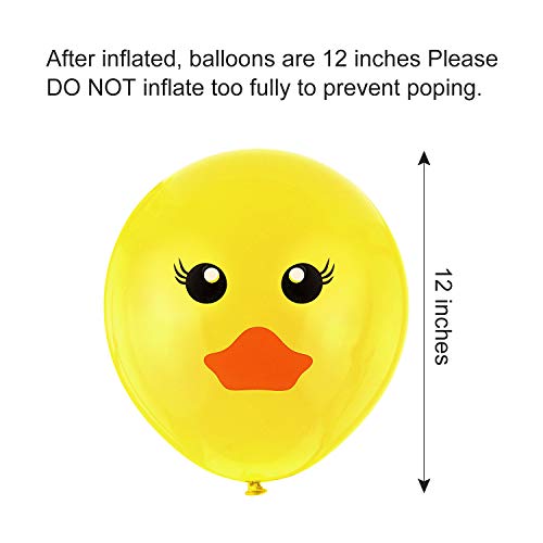 60 Pieces Yellow Duck Latex Balloons Cartoon Duck Printed Balloons Cute ...