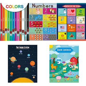 Youngever 13 Pack Laminated Educational Preschool Posters for Toddlers and Kids, Learning ...