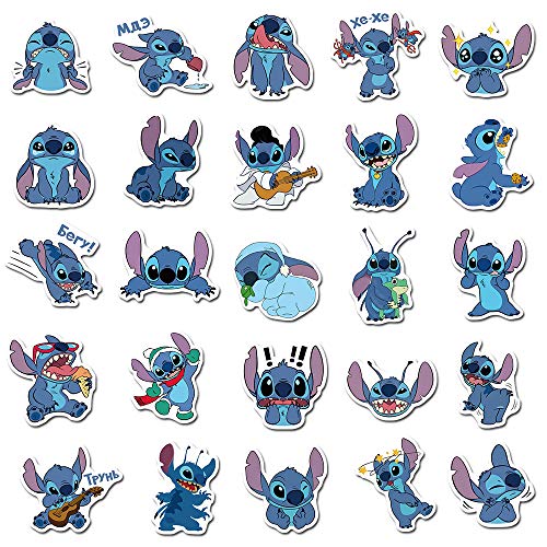 50Pcs Lilo & Stitch Stickers Waterproof Vinyl Stickers for Water Bottle ...