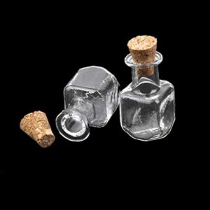 10 Pieces Mini Glass Bottle Cute Jars Vials with cork Wish Bottle glass ...