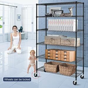 YYkokocat 6000Lbs Capacity Heavy Duty Storage Shelves Commercial Wire ...