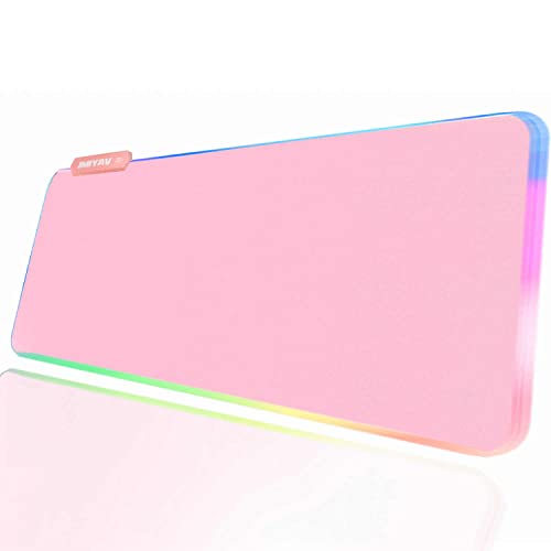 JMIYAV Pink RGB Gaming Mouse Pad 31.5x12 Inch PC XL Large Extended ...