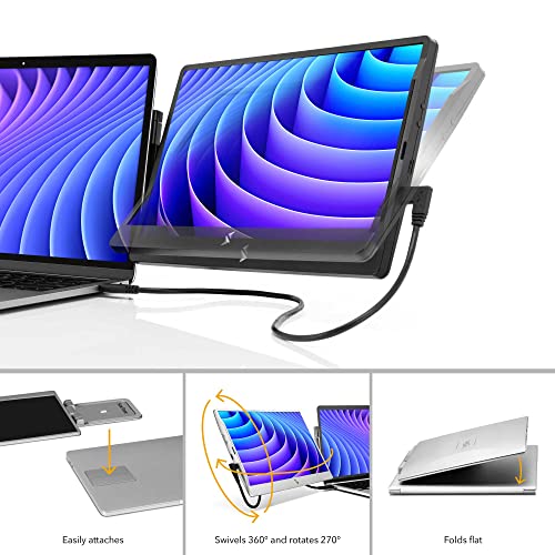 SideTrak Swivel 14” Patented Attachable Portable Monitor for Laptop ...