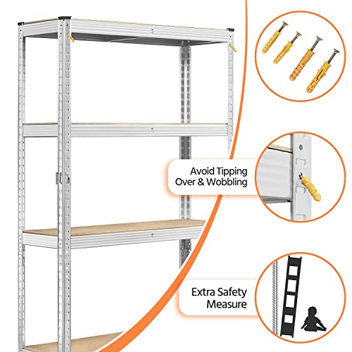 Topeakmart 2 PCS 5-Tier Utility Shelves, Metal Storage Shelves Garage ...