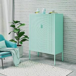 COFaR Mint Green Metal Cabinet,Metal Locker Storage Cabinet with Doors ...