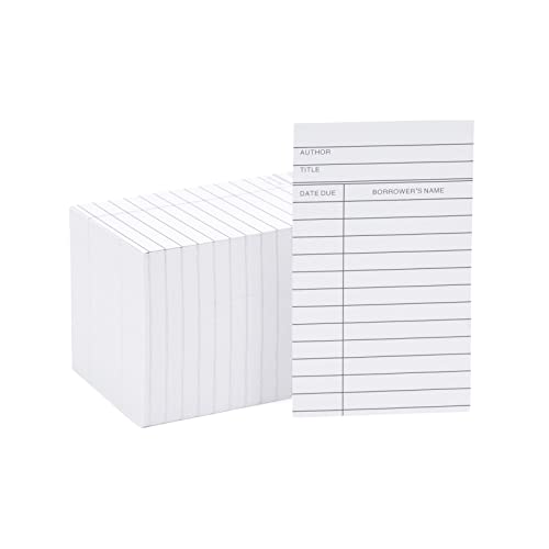 250Pack Blank Library Cards for School Book Checkouts, CDs, DVDs